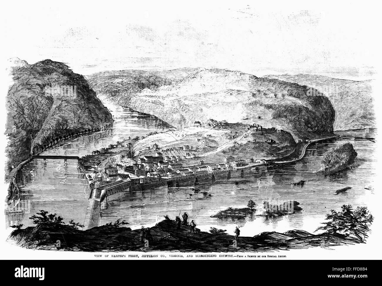 HARPER'S FERRY, 1859. /nView of Harper's Ferry, Virginia (now West ...