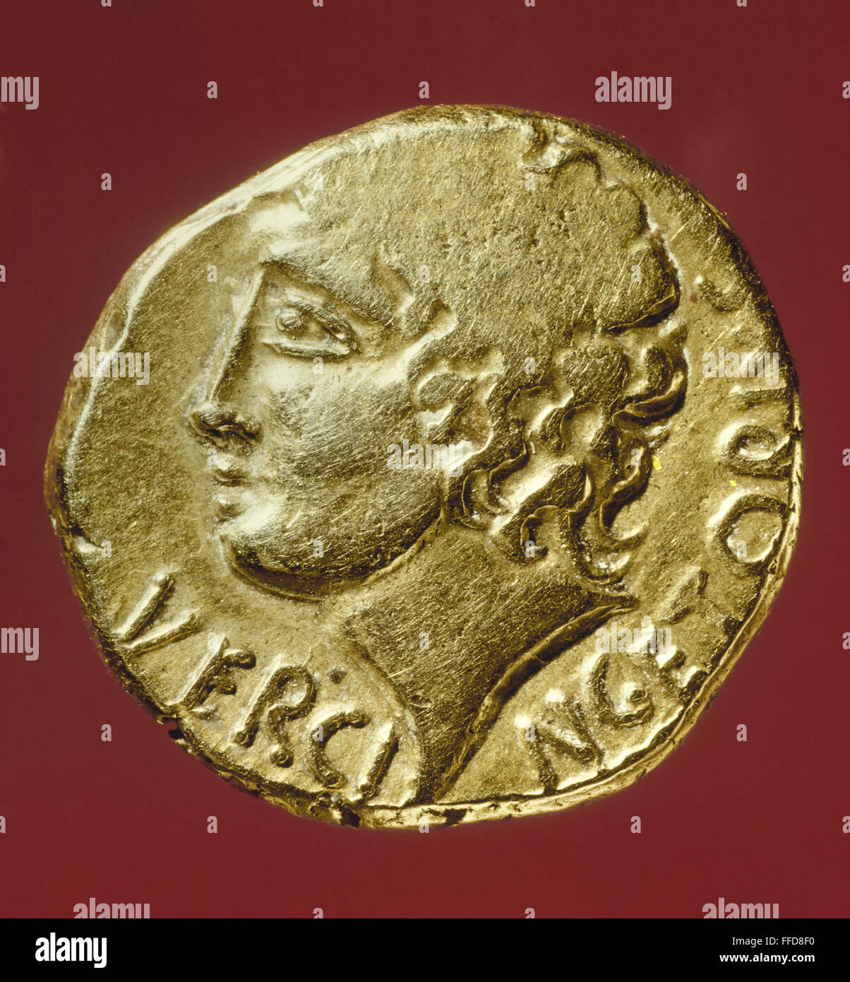 GALLIC GOLD COIN. /nVercingetorix on a Gallic gold stater of the ...