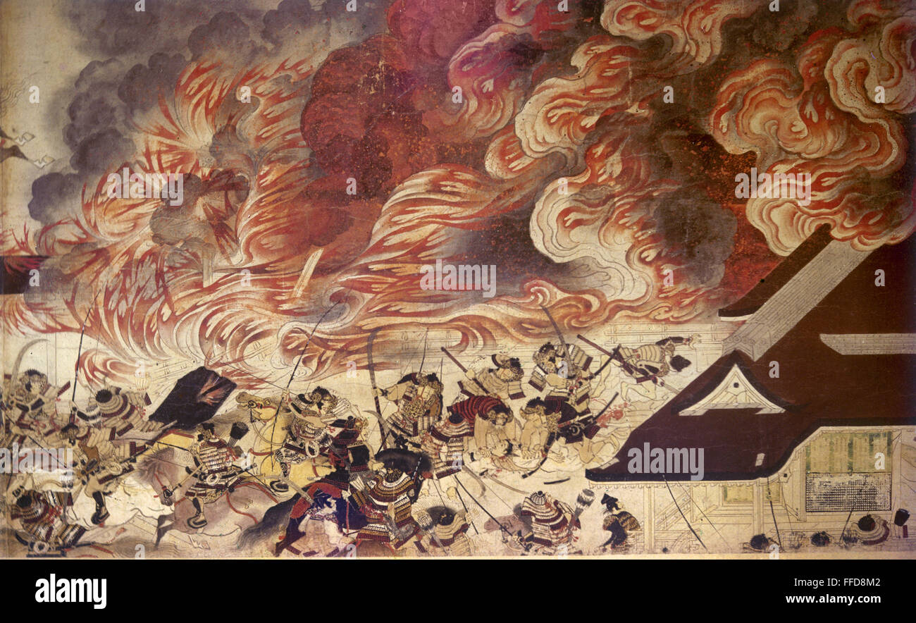JAPAN: HEIJI REBELLION. /nRebel forces burn Sanjo Palace in Kyoto ...