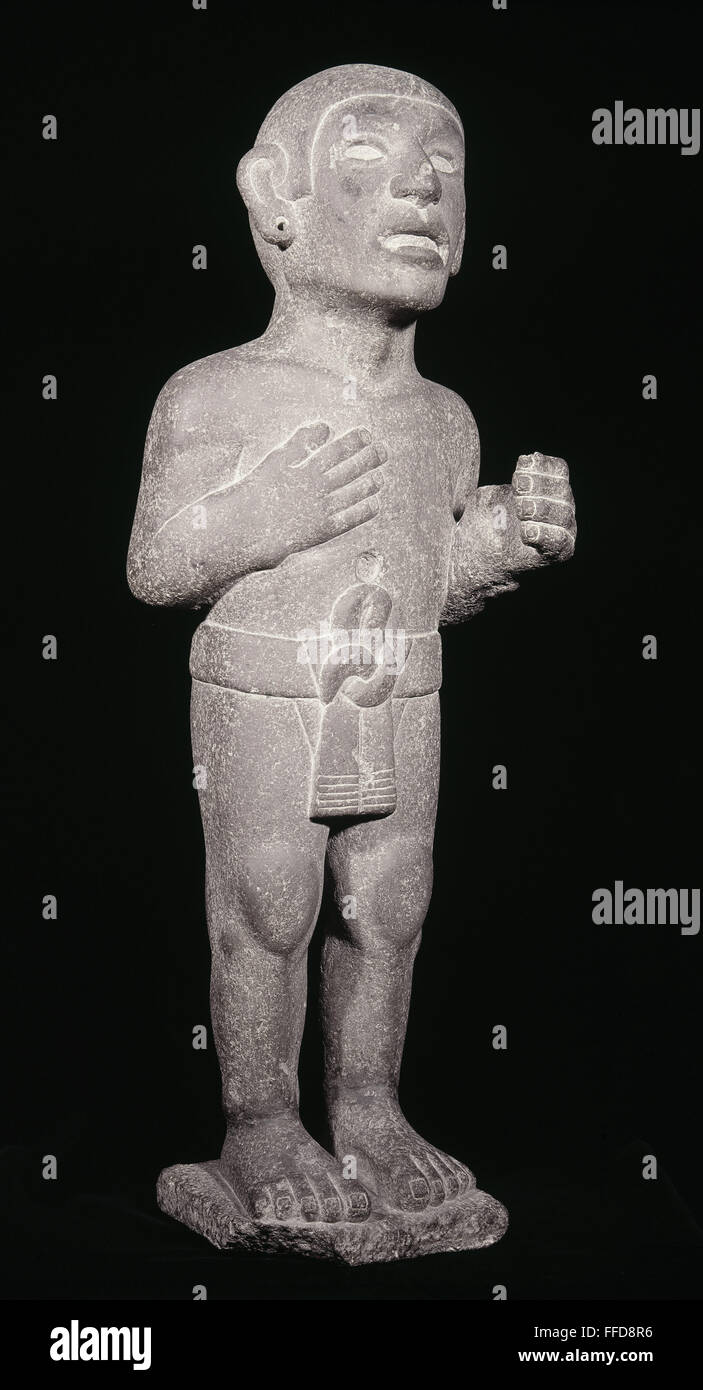 AZTEC WORKING CLASS MAN. /nStone sculpture of a working class Aztec ...