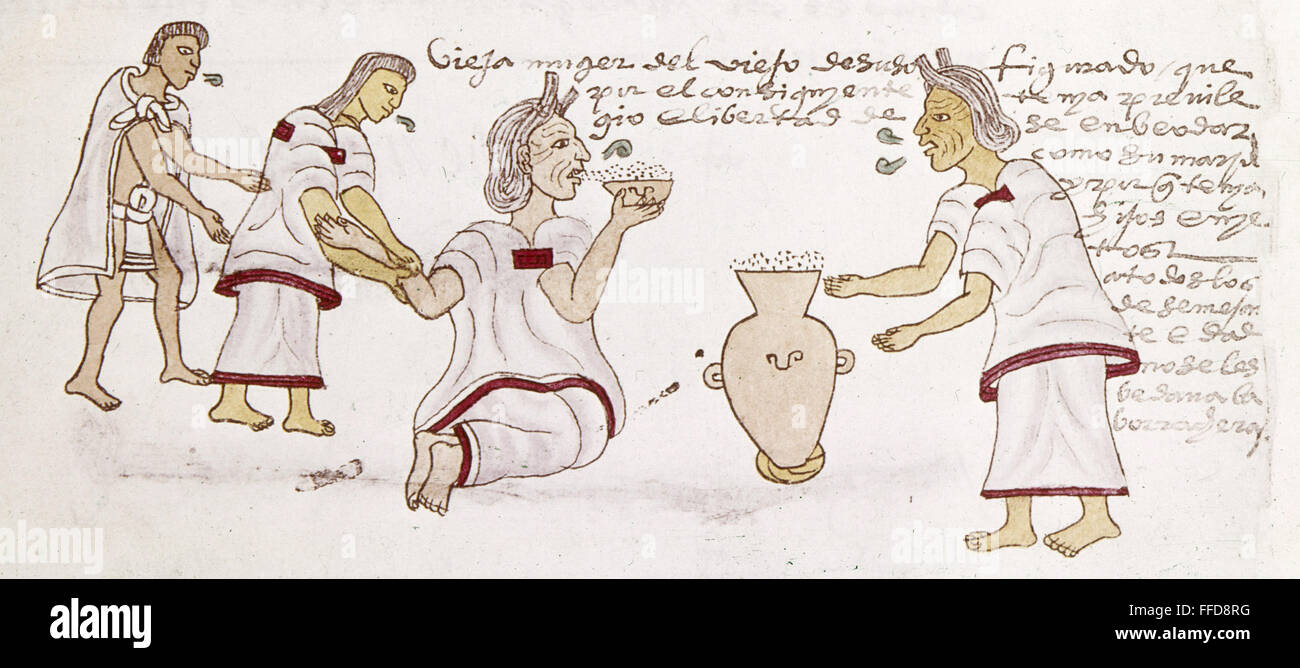 AZTECS: DRINKING, c1540. /nAztec elders were allowed to get drunk. The ...