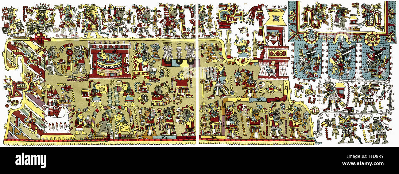 MEXICO: MIXTECS. /nCodex drawing of the Mixtec culture of southern ...