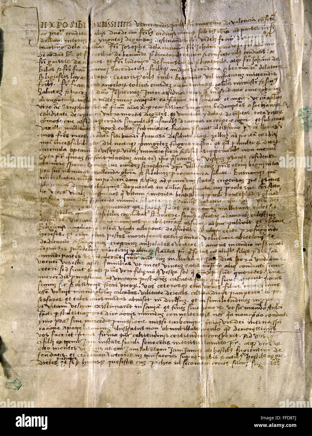 LETTER FROM POPE, 1523. /nPatent from the Pope authorizing the ...