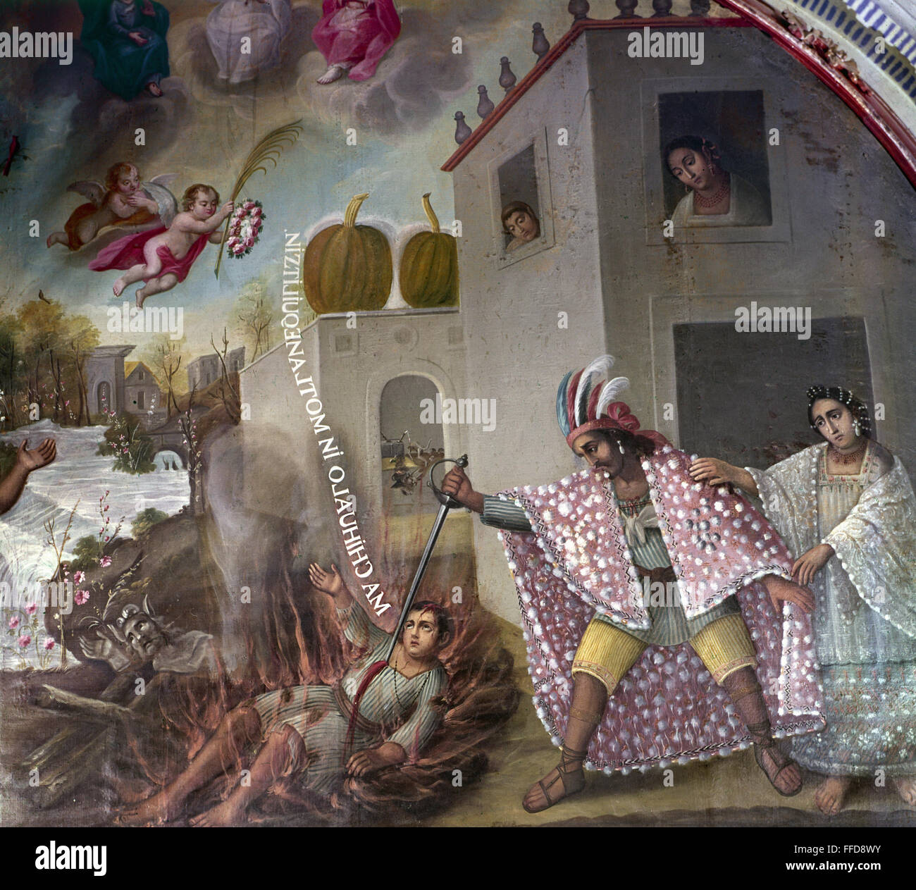 MEXICO: CHRISTIAN MARTYR. /nNative Mexican chief, Acxotecatl, slaying ...