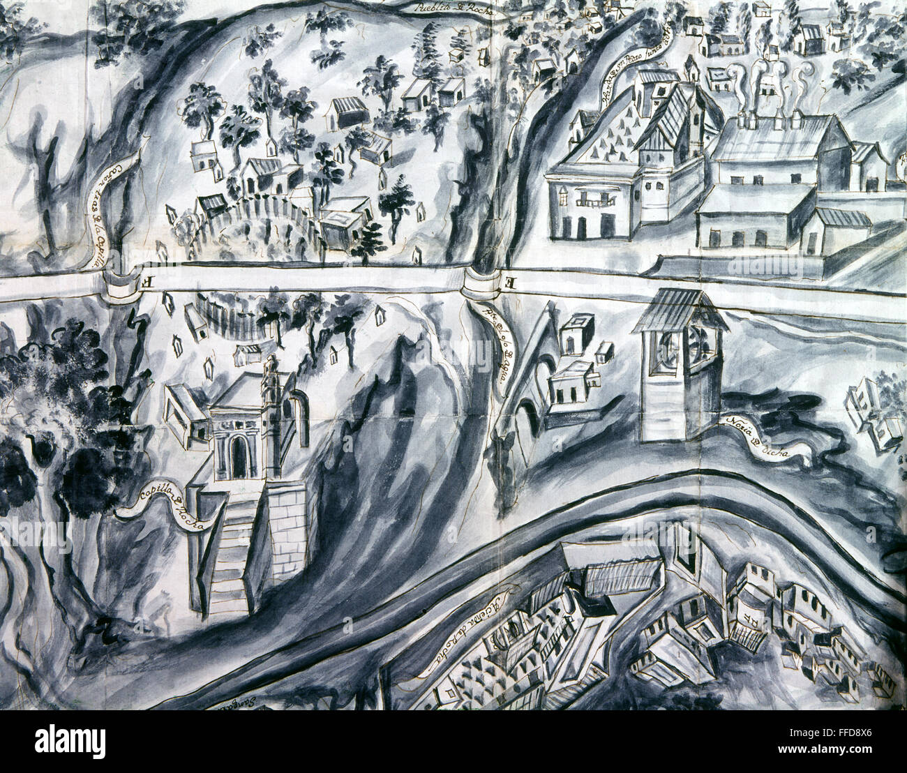 MEXICO: SILVER MINE. /nMap of the silver mines of the Guanajuato region ...