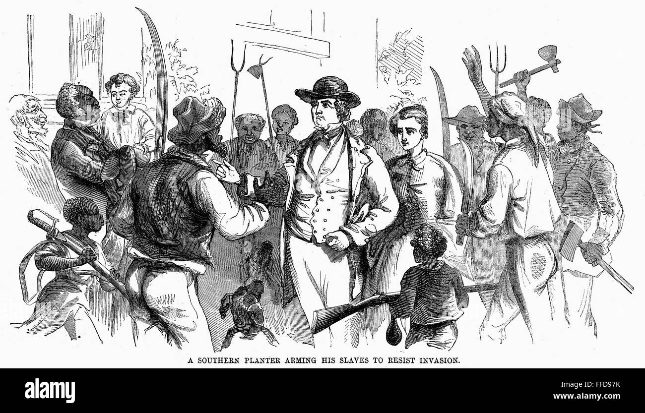 JOHN BROWN'S RAID, 1859. /nFanciful depiction of a southern planter ...