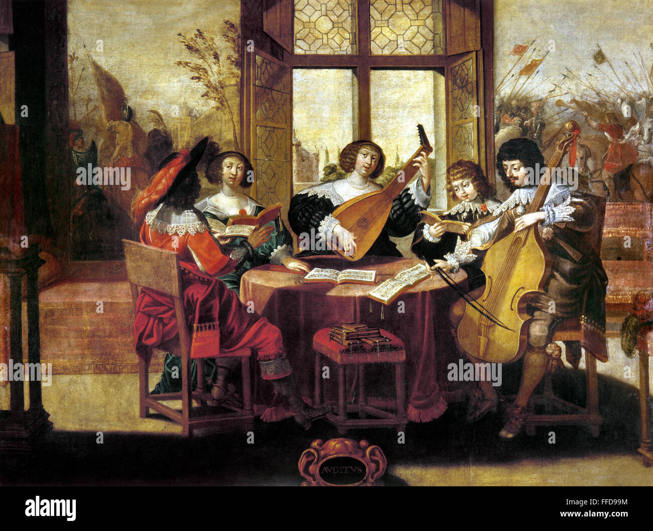 MUSIC, 17th CENTURY. /nThree singers with their accompanists and their ...