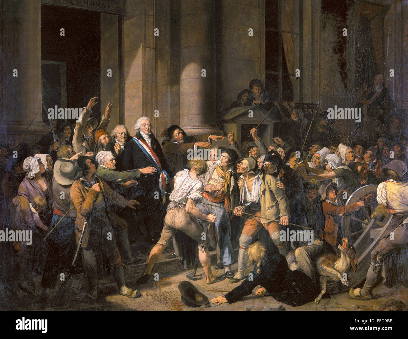 FRANCE: BREAD RIOT, 1793. /nThe mayor of Rouen blocks citizens from ...