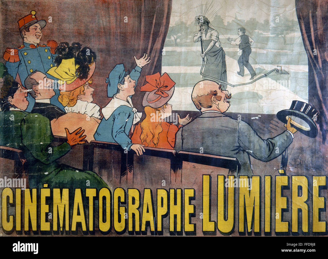 CINEMA POSTER, c1895. /nLithograph poster advertising the first movie ...