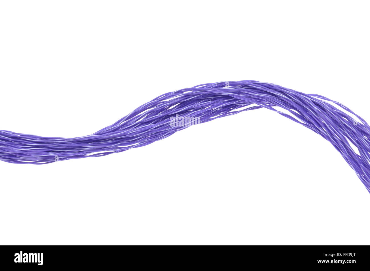 Data transmission in colorful computer cables isolated on white ...