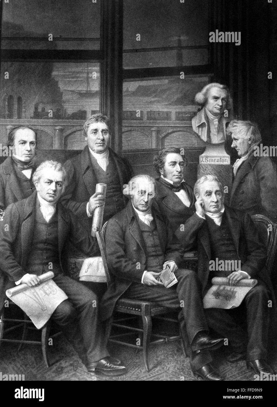 FAMOUS ENGINEERS. /nFictional group portrait of famous British ...