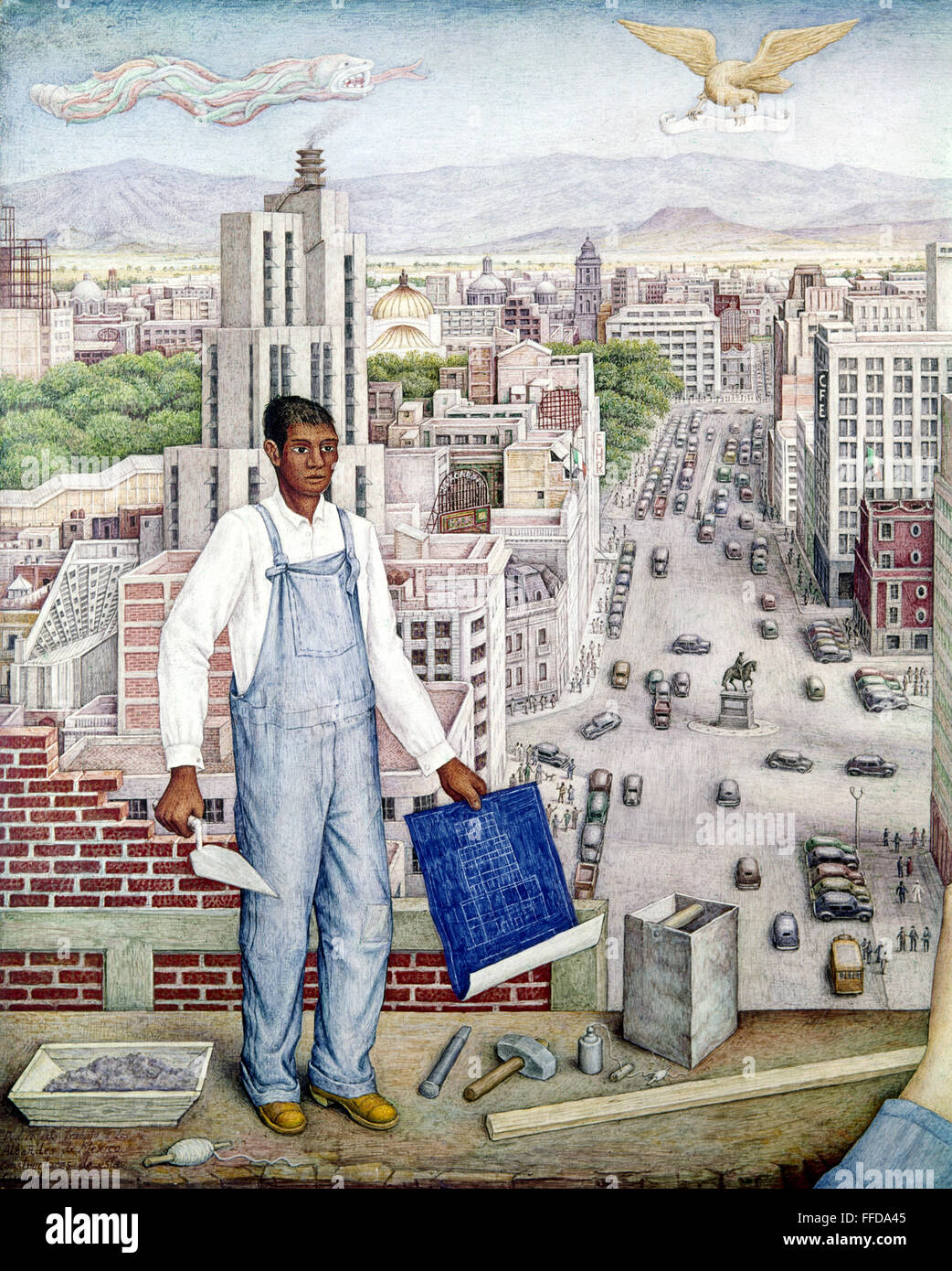 O'GORMAN: CITY OF MEXICO. /n'The City of Mexico.' A Mexican laborer at ...