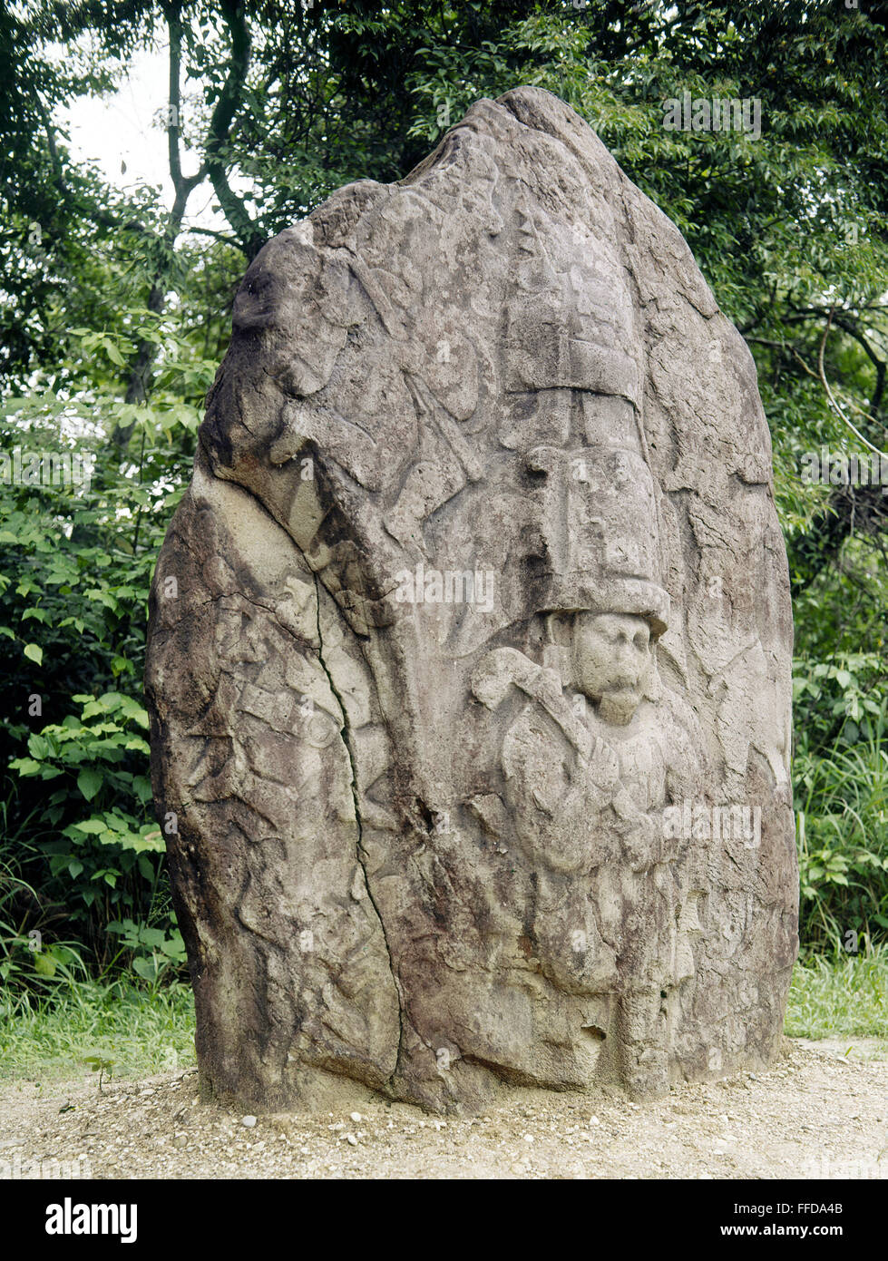 MEXICO: OLMEC MONUMENT. /n'Estela Del Rey (Stele of the King).' Olmec ...
