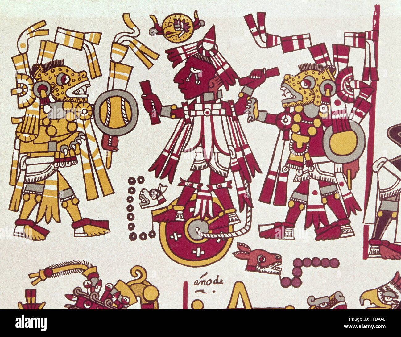 MEXICO: MIXTEC RULERS. /nDrawing from the Codex Zouche-Nutall, Mixtec ...