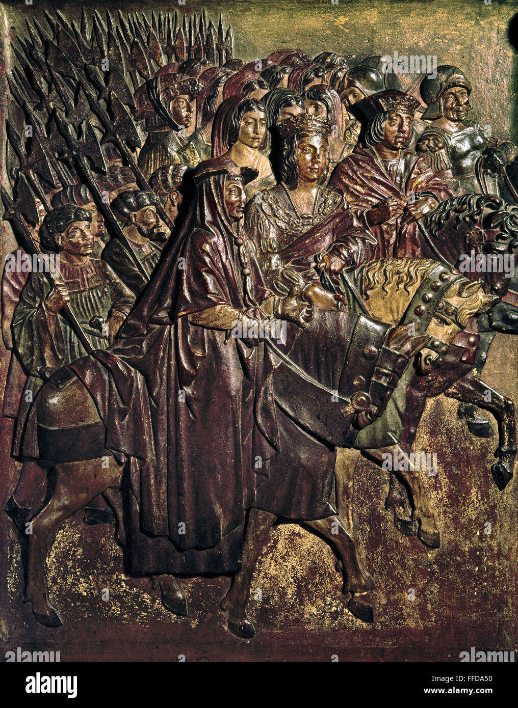 SPAIN: FALL OF GRANADA. /nKing Ferdinand and Queen Isabella enter the ...