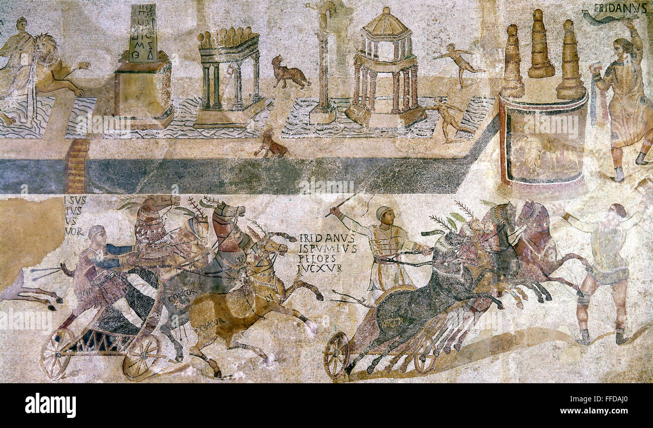 SPAIN: ROMAN MOSAIC. /nRoman mosaic from Barcelona, Spain, depicting ...