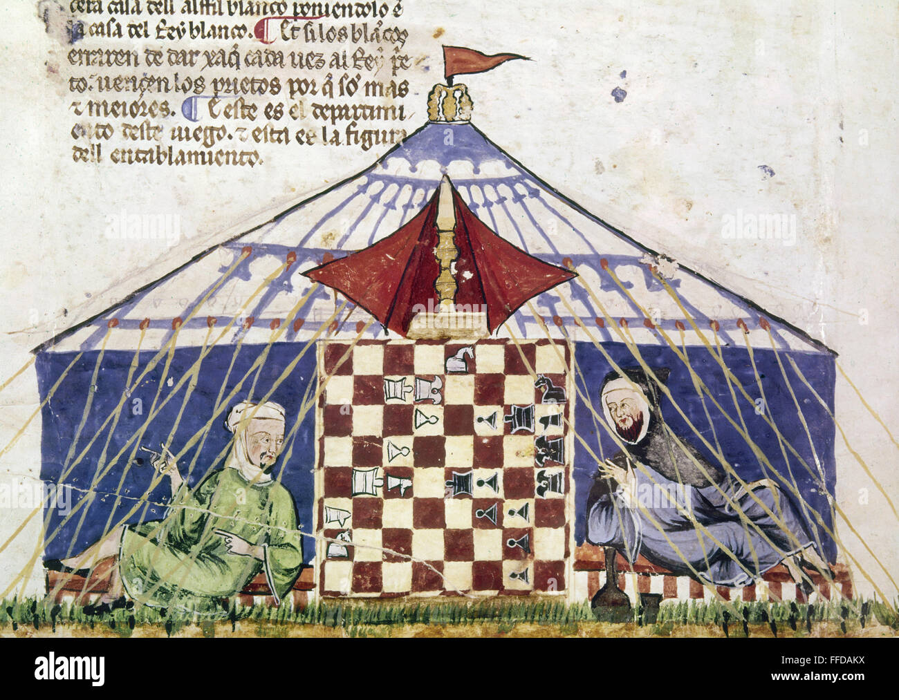 SPAIN: CHESS, c1283. /nMuslims in Spain playing chess. Manuscript ...