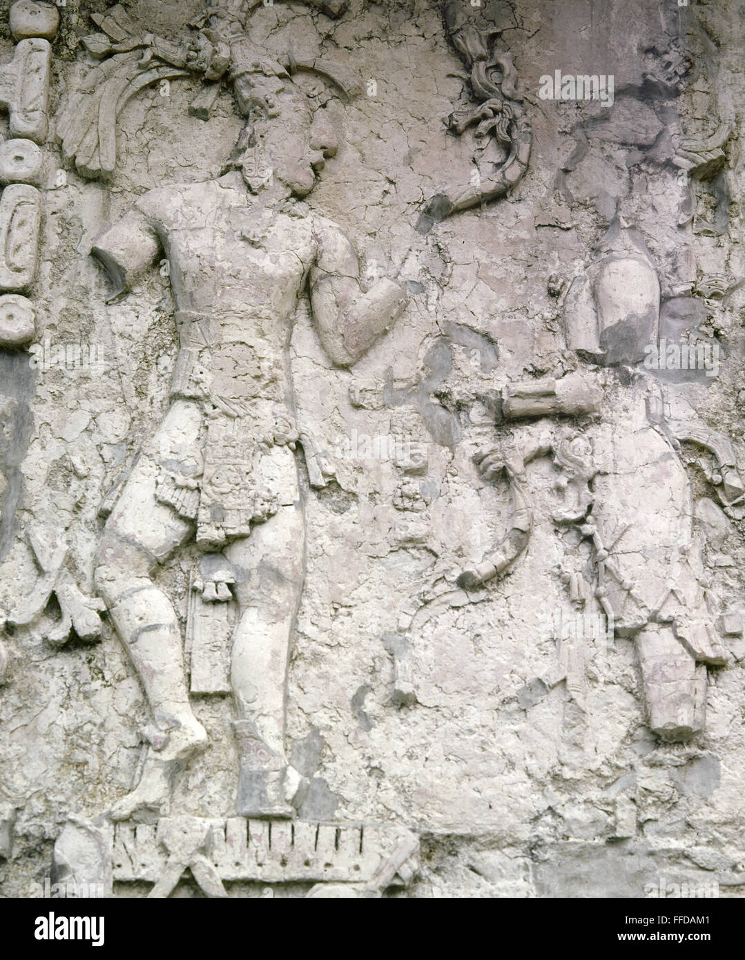 MEXICO: MAYAN RELIEF. /nStone slab with male figure. Mayan, from the ...