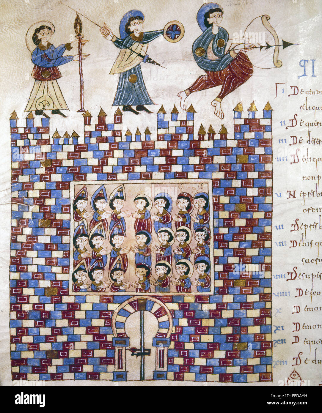 SPAIN: RECONQUEST. /nChristian soldiers occupy a walled city wrested ...
