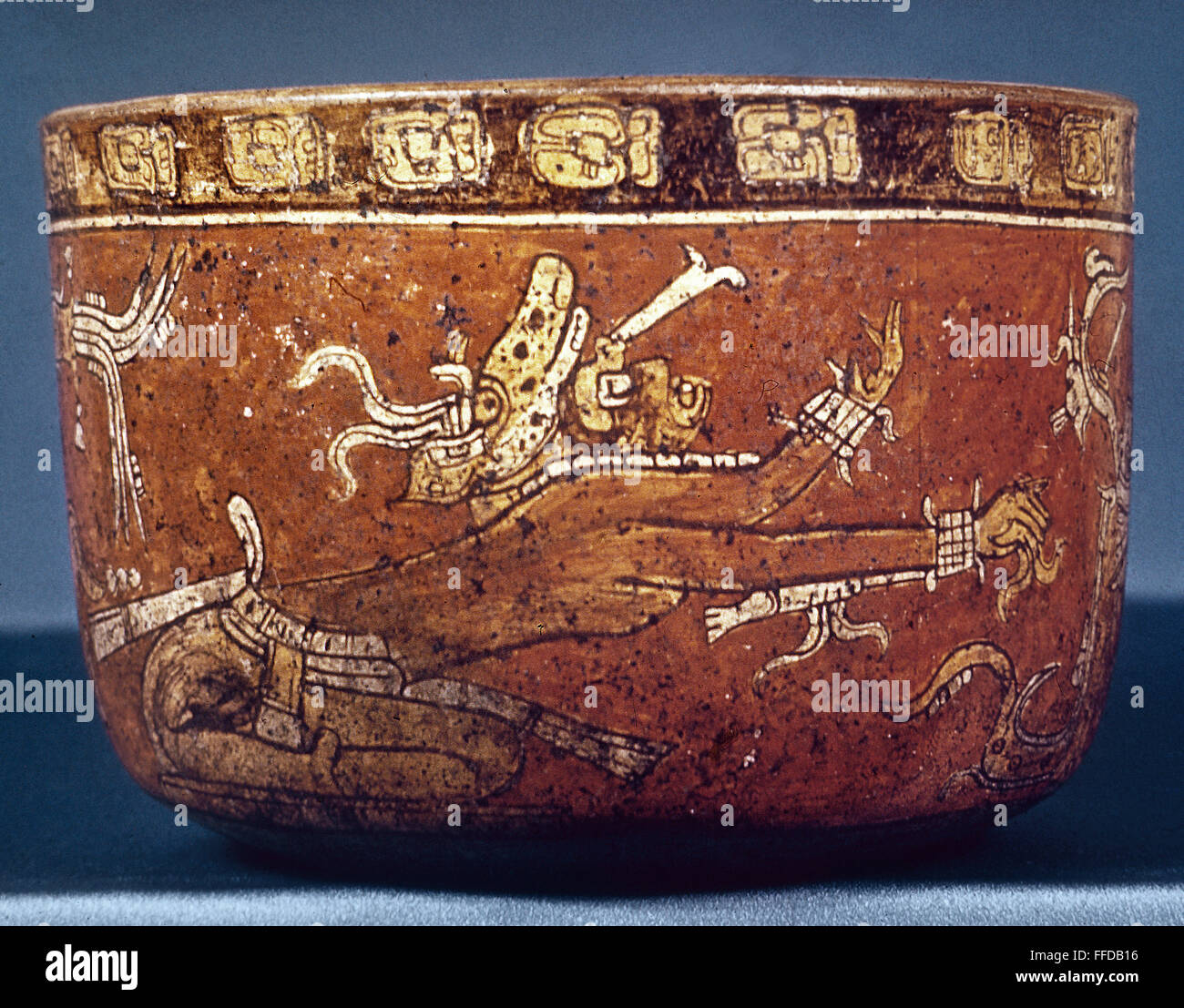 MAYAN VASE, c600-900 A.D. /nPainted ceramic Mayan vase, c600-900 A.D ...