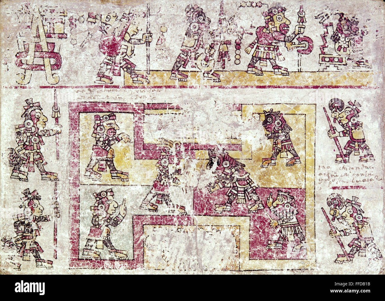 MEXICO: MIXTEC MANUSCRIPT. /nPage from the Codex Colombino, c1440, a ...