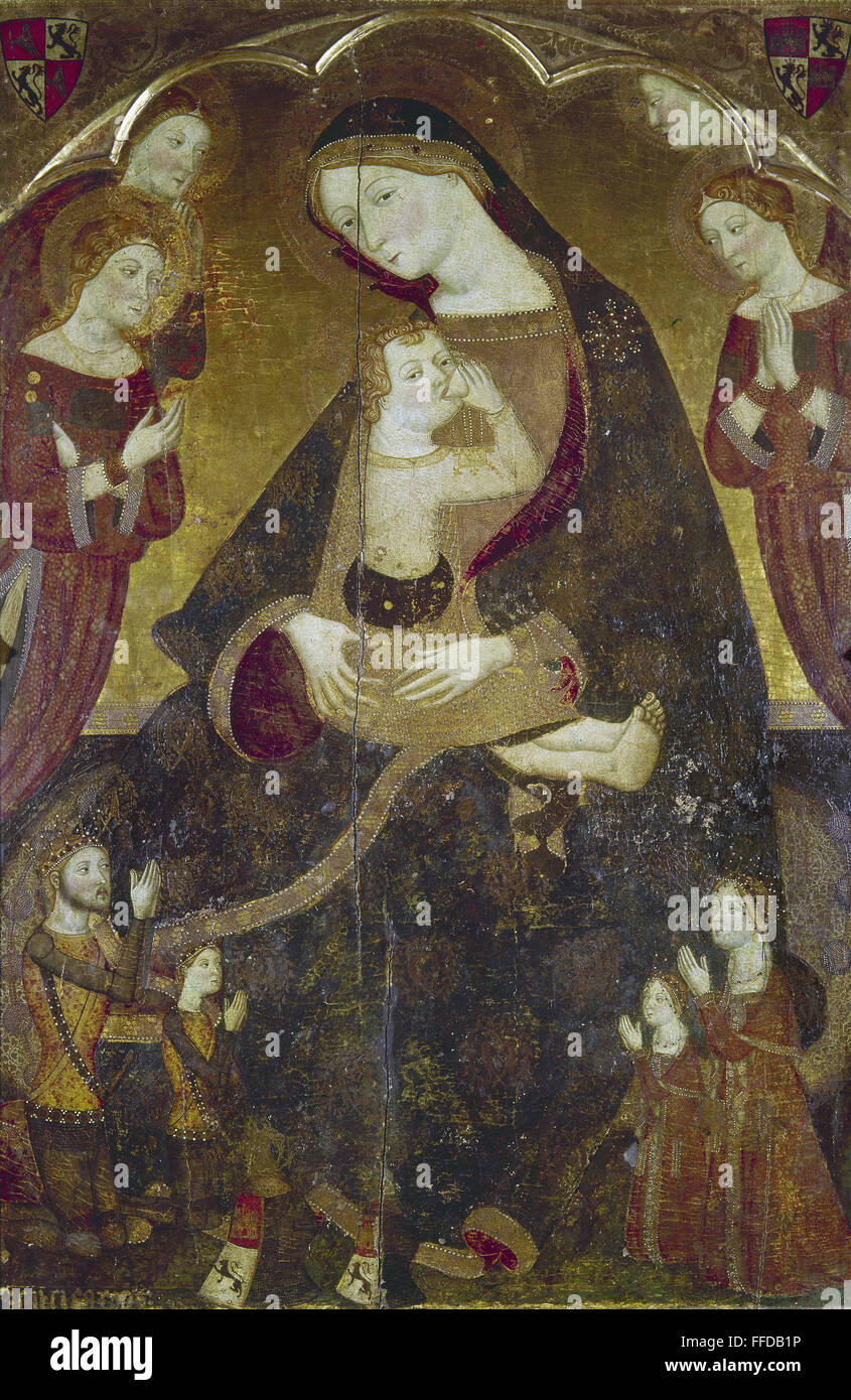 SENA: VIRGIN, 1410. /nVirgin of Tobed with Enrique II of Trastamara and ...