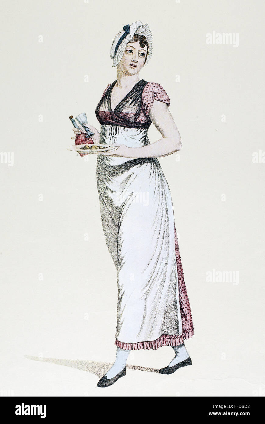 DENMARK: WAITRESS, c1825. /nA Copenhagen waitress. Lithograph, Danish ...