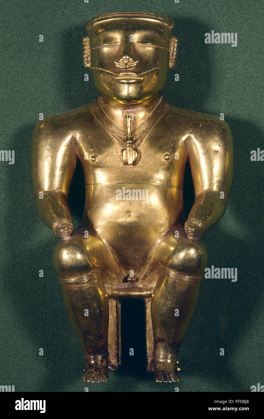 COLOMBIA: GOLD FIGURE. /nGold figure of the Quimbaya, present-day ...