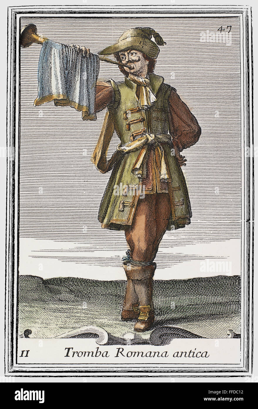 ROMAN TRUMPET, 1723. /nA Roman trumpet, made of bronze. Copper ...