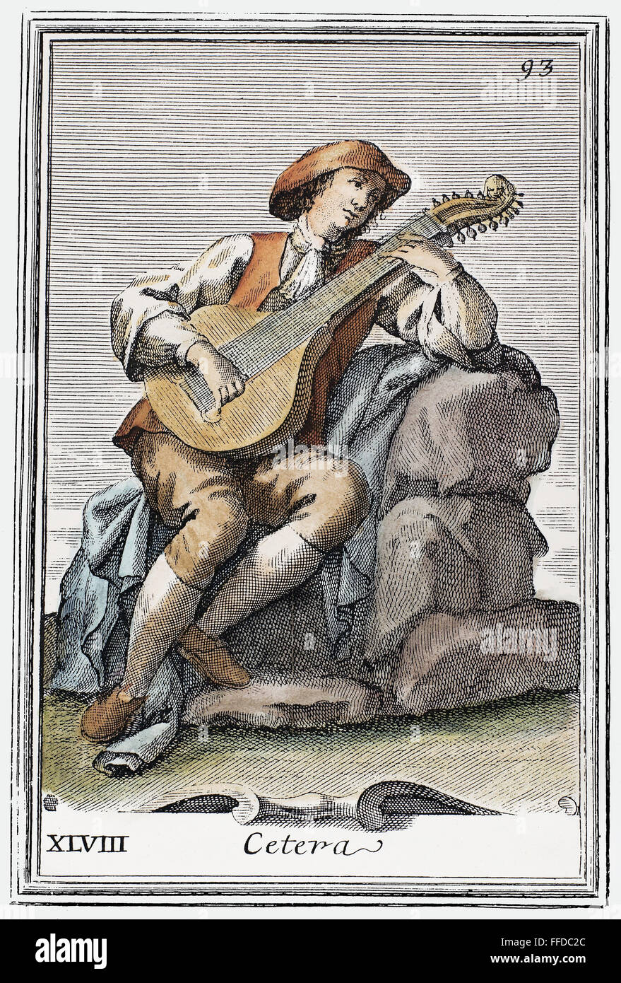 GUITAR: CITTERN, 1723. /nA large cittern, with ten pairs of strings ...