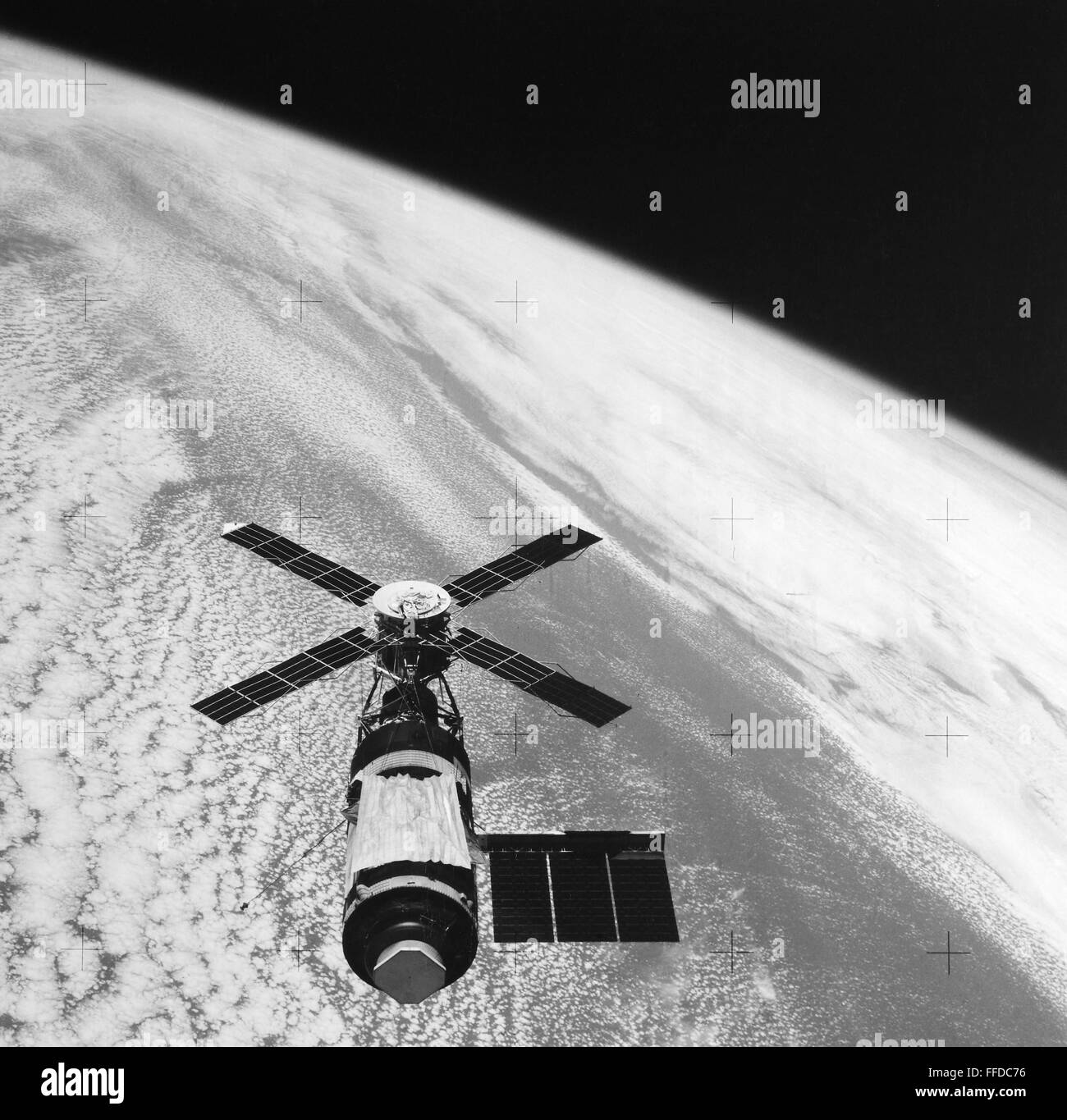 SKYLAB 4, 1974. /nView of the Skylab space station orbiting the Earth ...