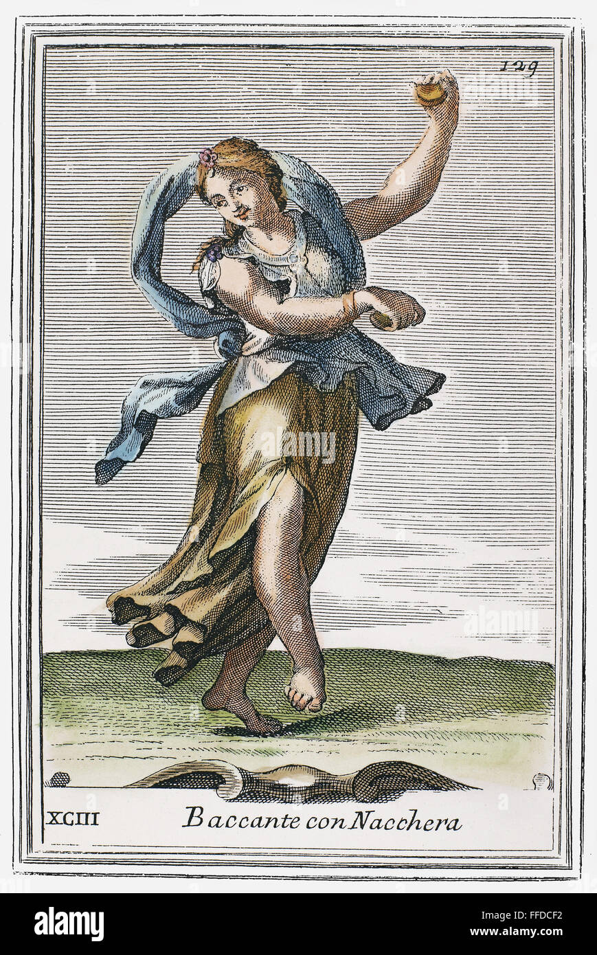 CASTANETS, 1723. /nA dancer with castanets. Copper engraving, 1723, by ...