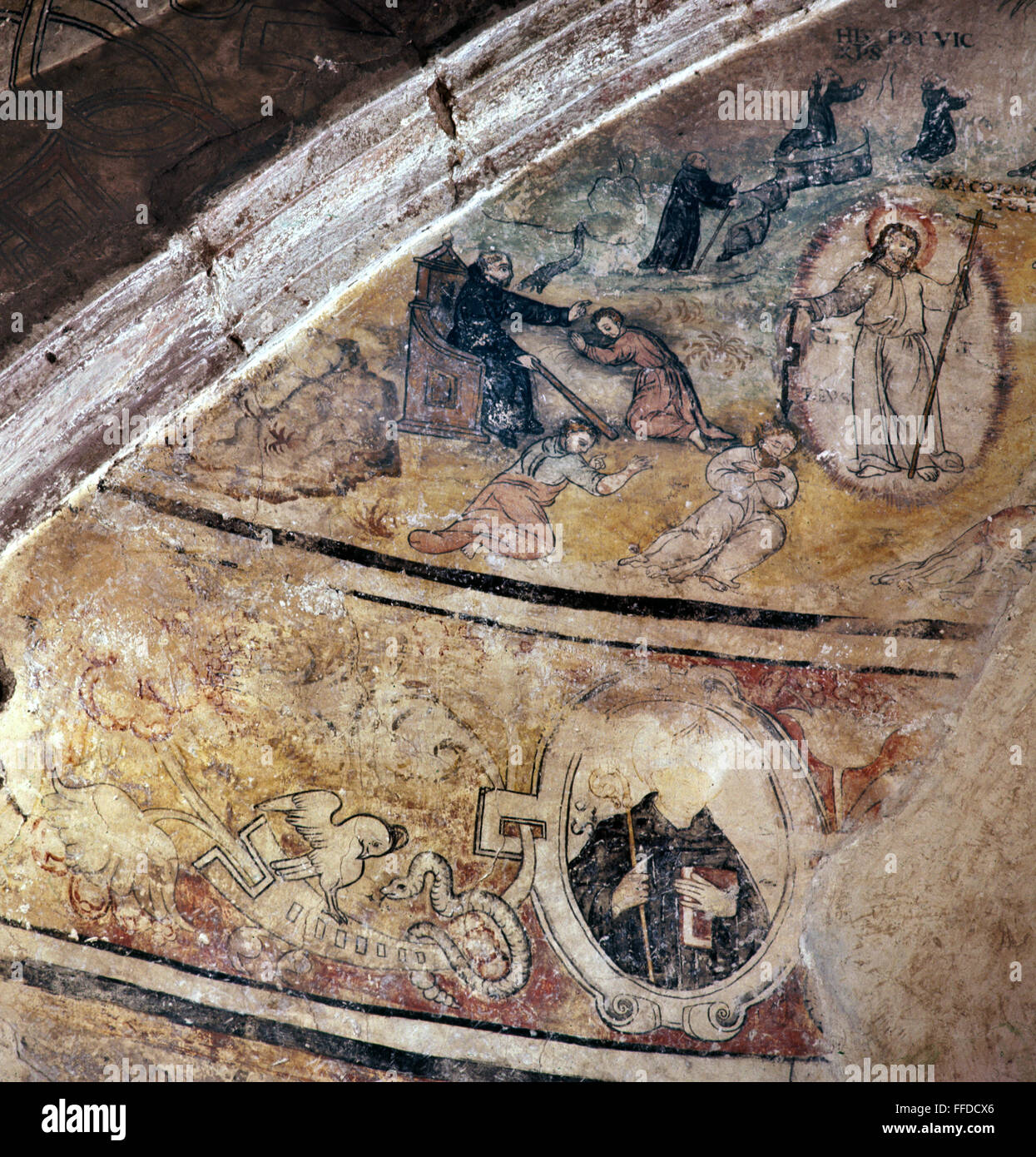 MEXICO: CHURCH FRESCO. /nFresco painting depicting religious scenes, at ...