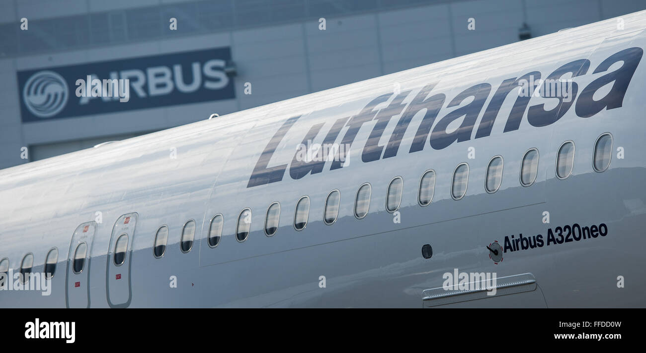 Hamburg, Germany. 12th Feb, 2016. An Airbus A320neo pictured on the ...