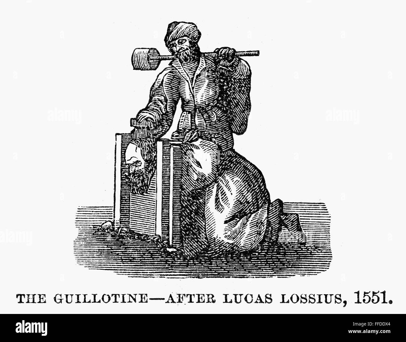 GUILLOTINE, 1551. /nAn execution by guillotine. Wood engraving ...