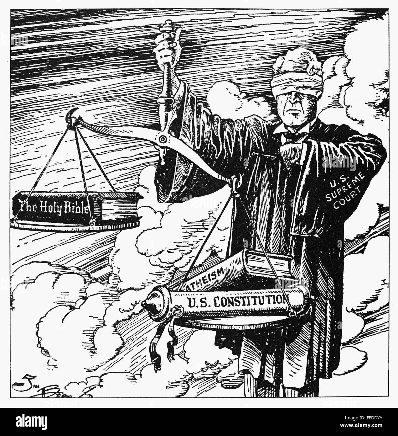 CARTOON: CHURCH AND STATE. /nAmerican cartoon by James T. Berryman, mid ...