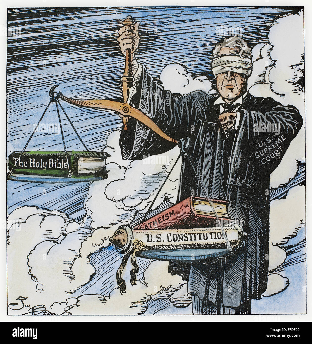 CARTOON: CHURCH AND STATE. /nAmerican cartoon by James T. Berryman, mid ...