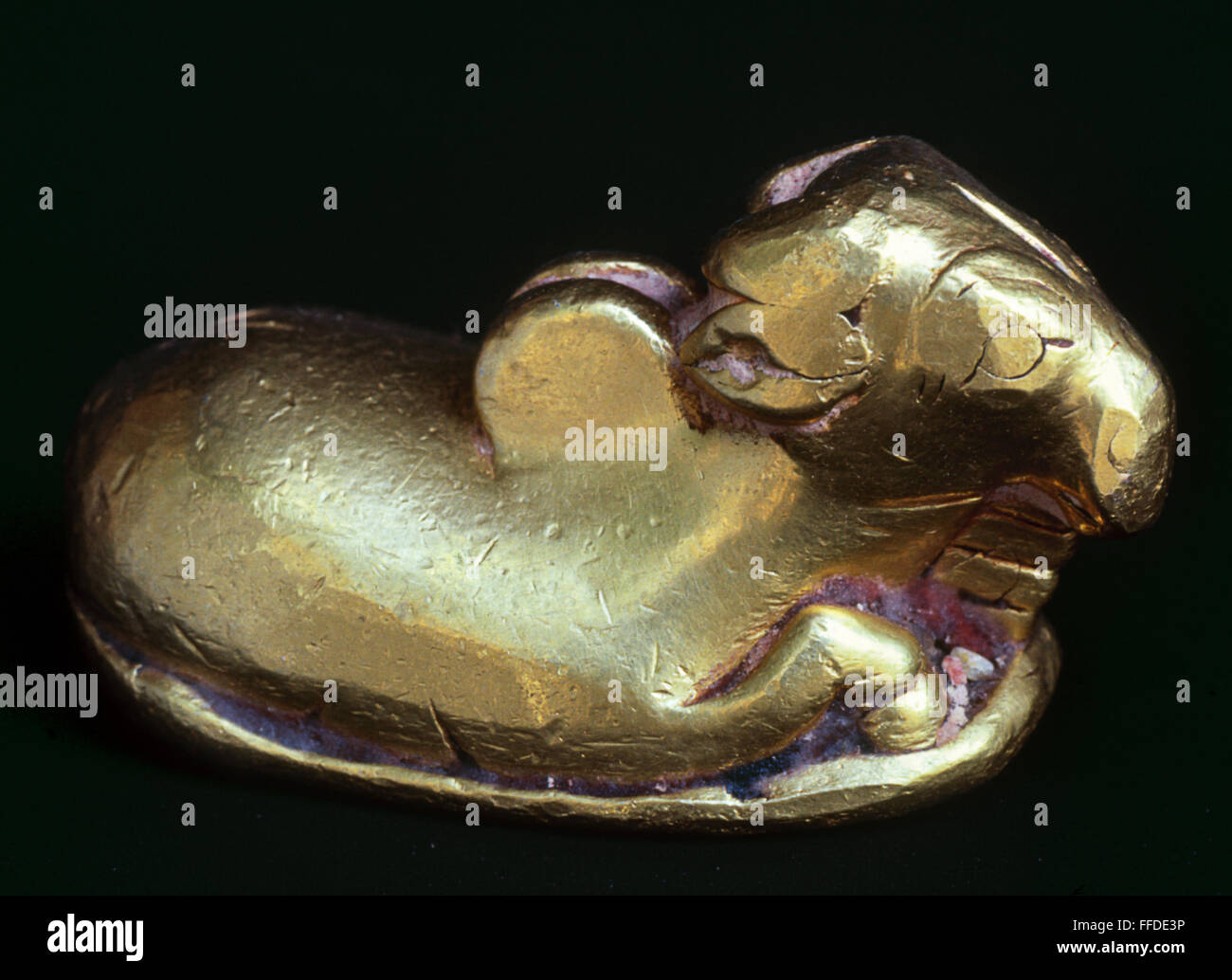 HINDUISM: NANDI. /nIndian gold figure of Nandi, a sacred bull and ...