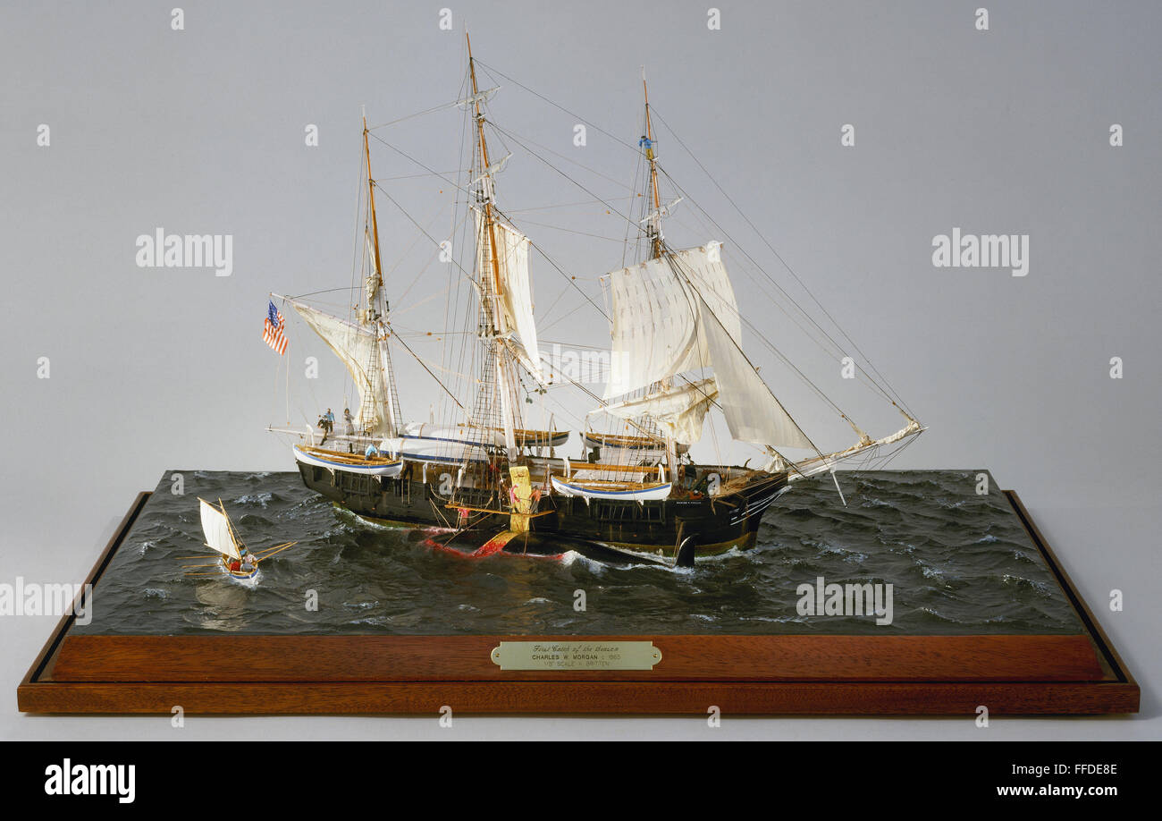 WHALING SHIP, c1841. /nModel American whaling ship 'Charles W. Morgan ...