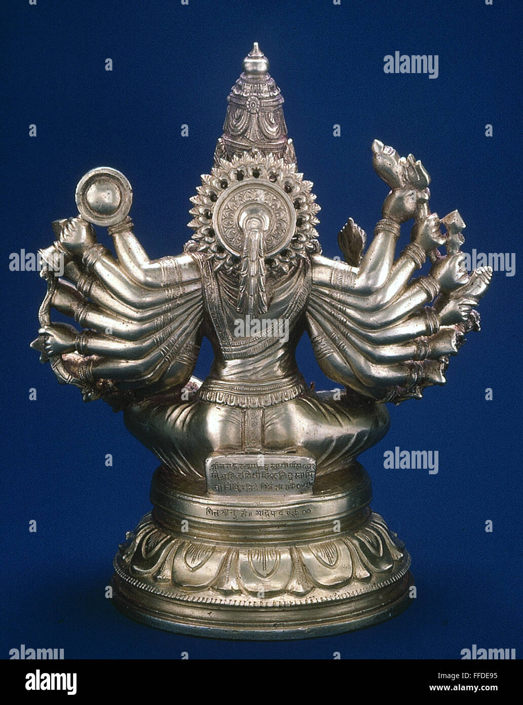INDIA: CHAMUNDA. /nBack of a gold statue of Chamunda, the guardian ...