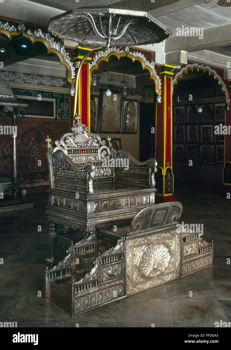 INDIA: MYSORE THRONE. /nThrone for a maharaja of Mysore, India Stock ...