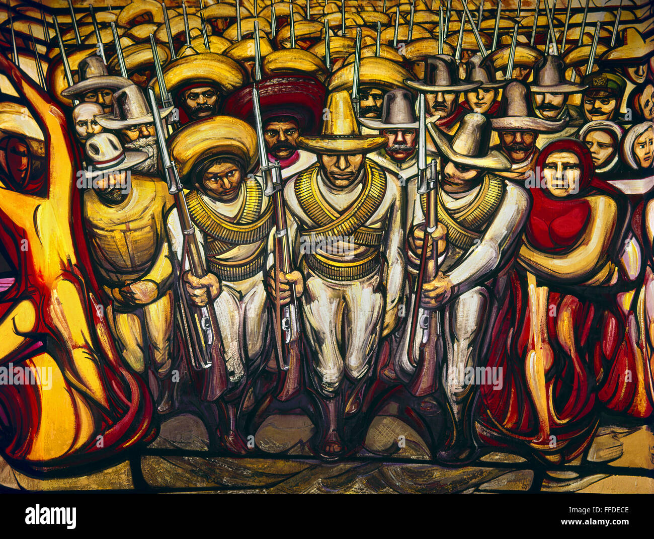 SIQUEIROS: MURAL, 1950s. /nDetail from the mural, 'Revolution Against ...