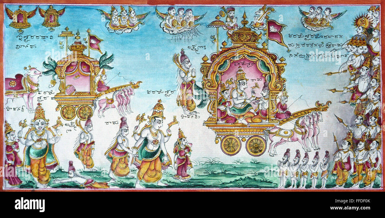 HINDU PROCESSION. /nA mythological Hindu ceremonial procession. Indian ...