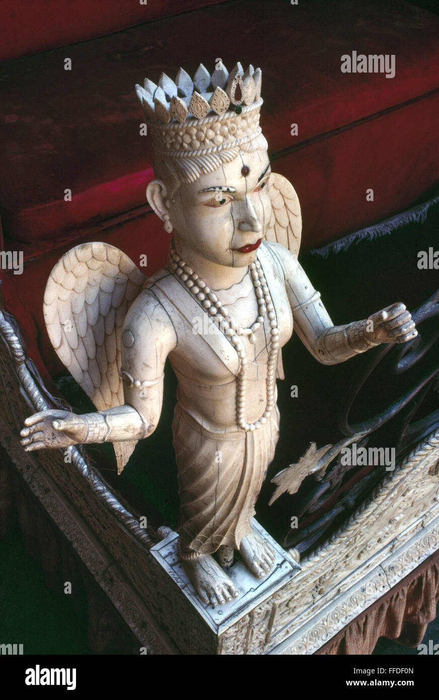 INDIA: WINGED DEITY. /nWinged Hindu deity. Carved ivory figure from a ...
