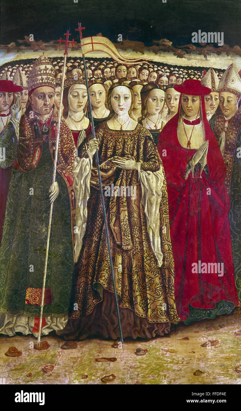 SAINT URSULA (d. 383). /nRoman Catholic saint. Ursula at the head of ...