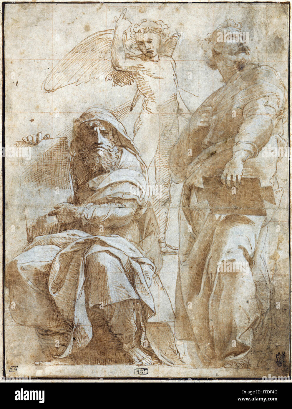 RAPHAEL: STUDY, c1510. /nStudy by Raphael for a fresco of the prophets ...