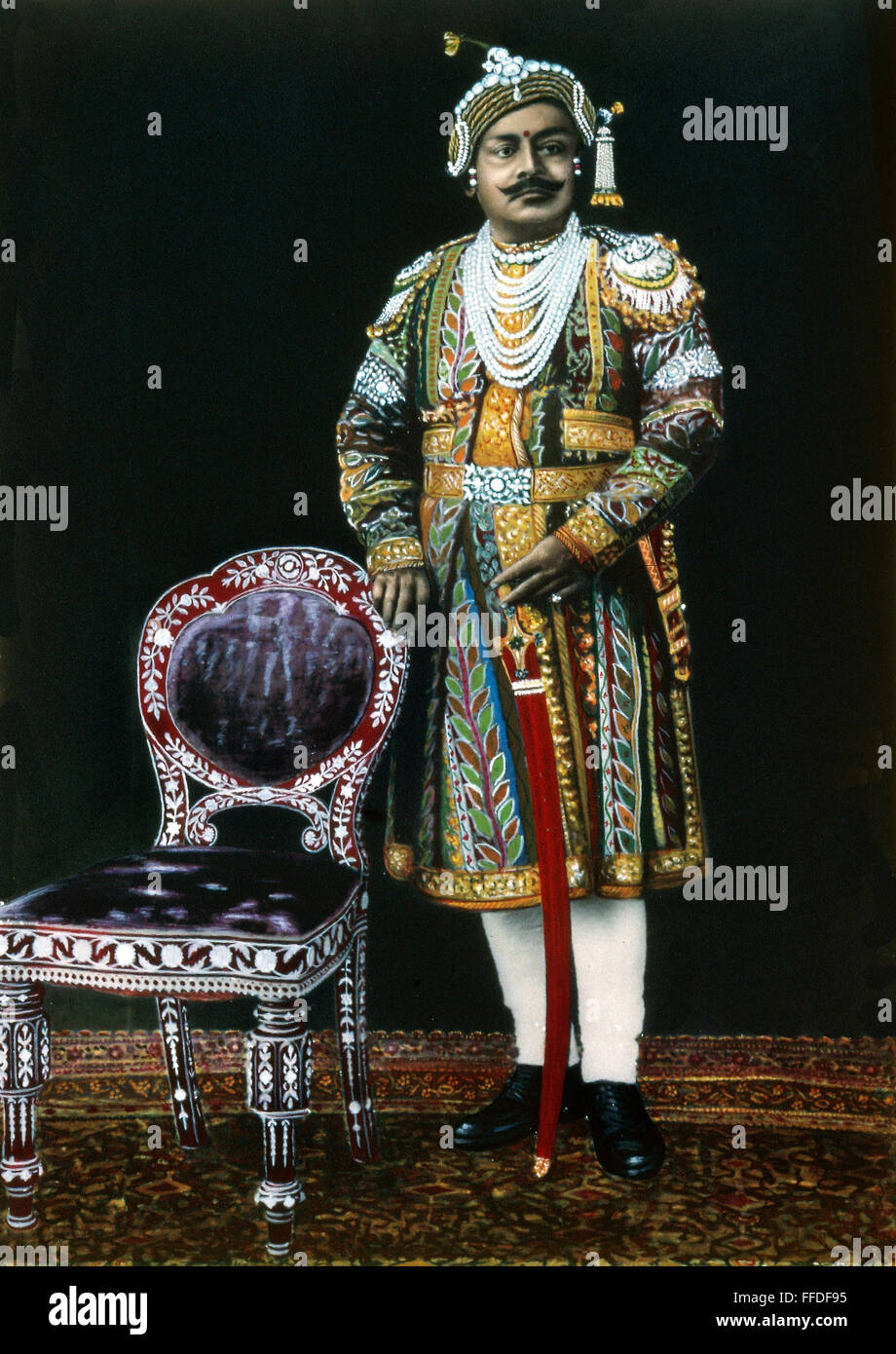 INDIA: MAHARAJA. /nPortrait of a maharaja of Benares, India, 19th ...