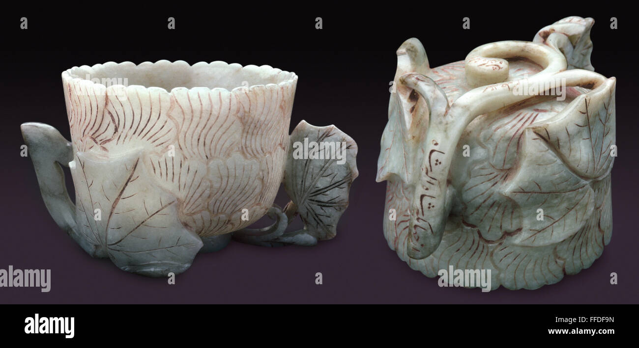 INDIAN CUP. /nCarved stone cup with painted engraving. Indian Stock ...