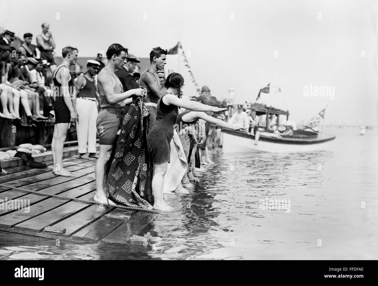 CONEY ISLAND: WOMEN'S RACE. /nStart of women's 100 yard swim race at ...