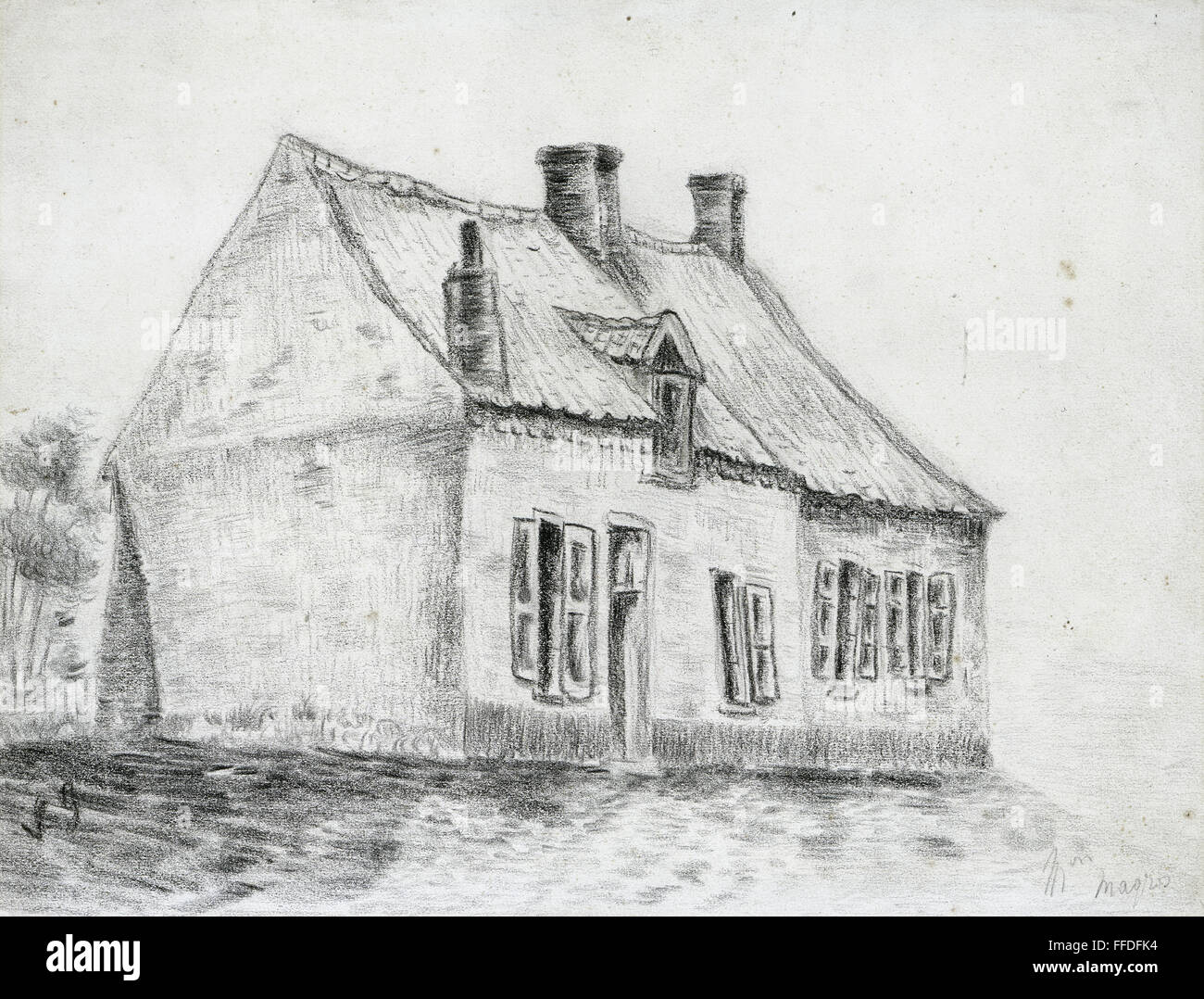 VAN GOGH: MAGROT HOUSE. /n'The Magrot House, Cuesmes,' Belgium ...